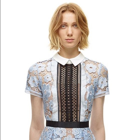 Self-Portrait | Dresses | Selfportrait Sheer Guipure Lace Midi Dress ...